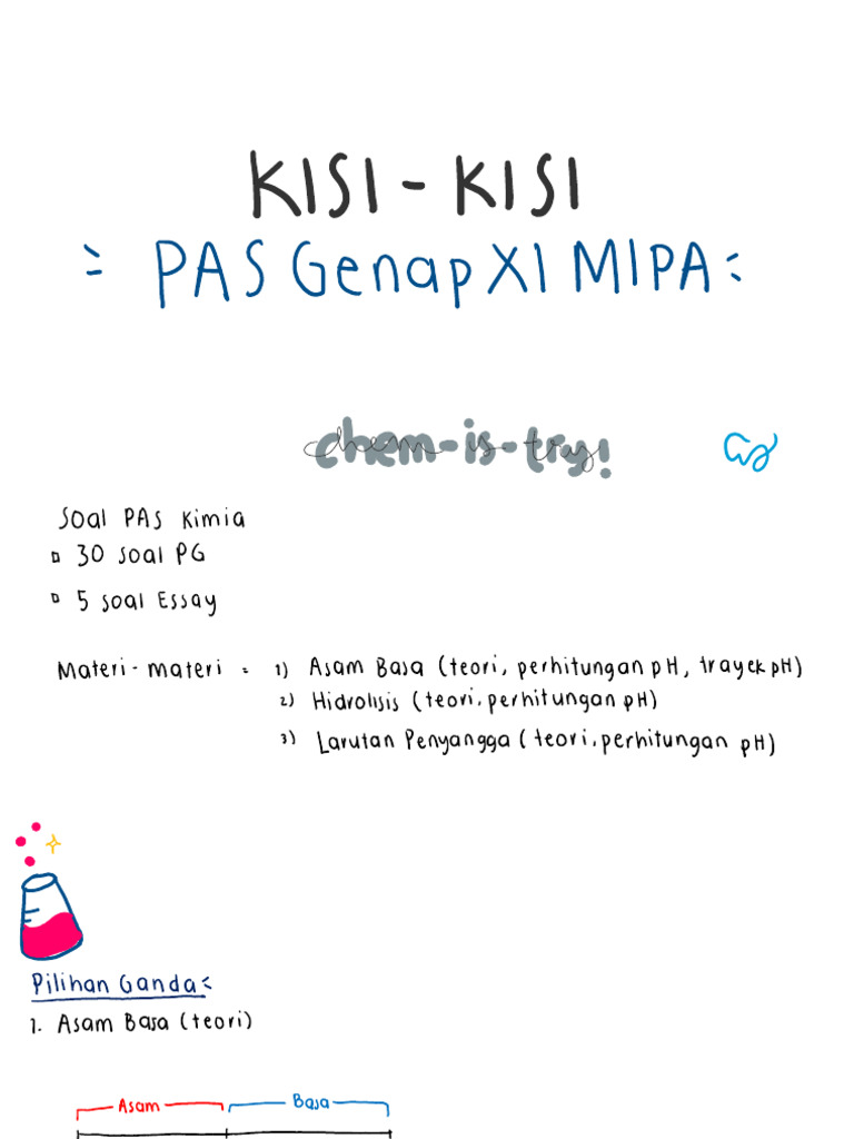Kisi Kisi Pas Kimia Xi Mipa | PDF
