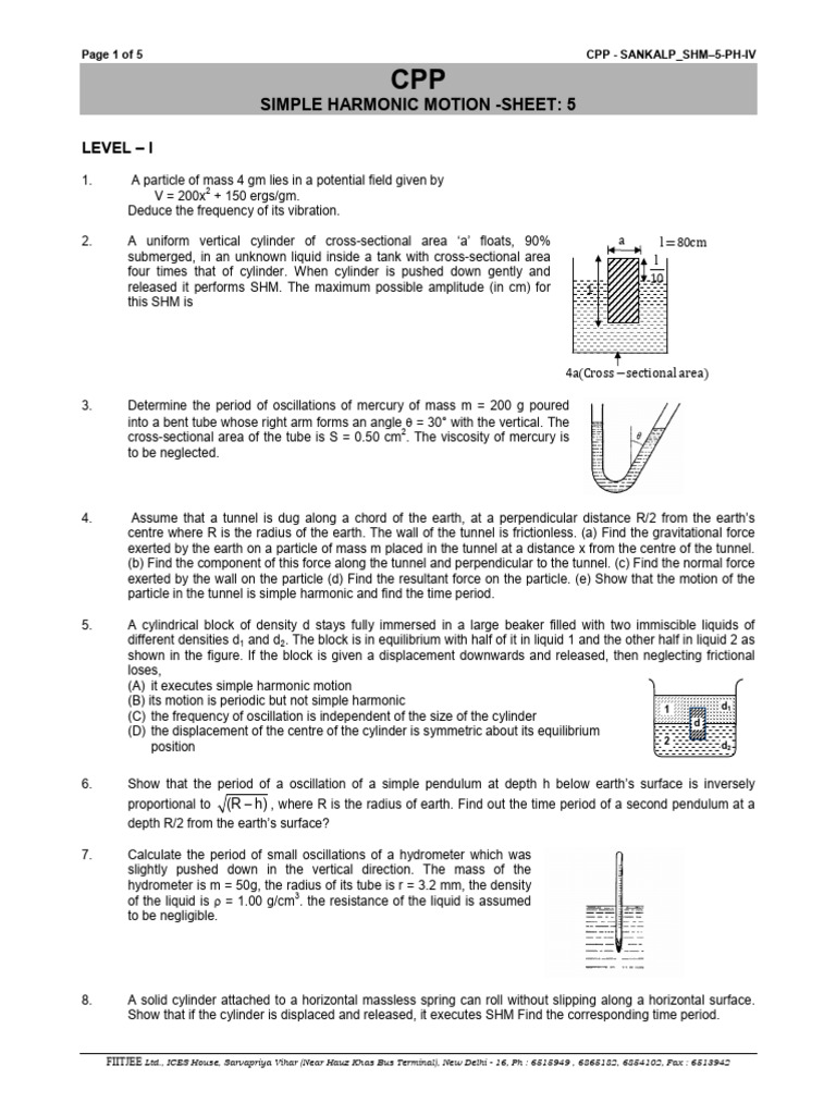 Sankalp Phase IV SHM 5 | PDF | Oscillation | Acceleration
