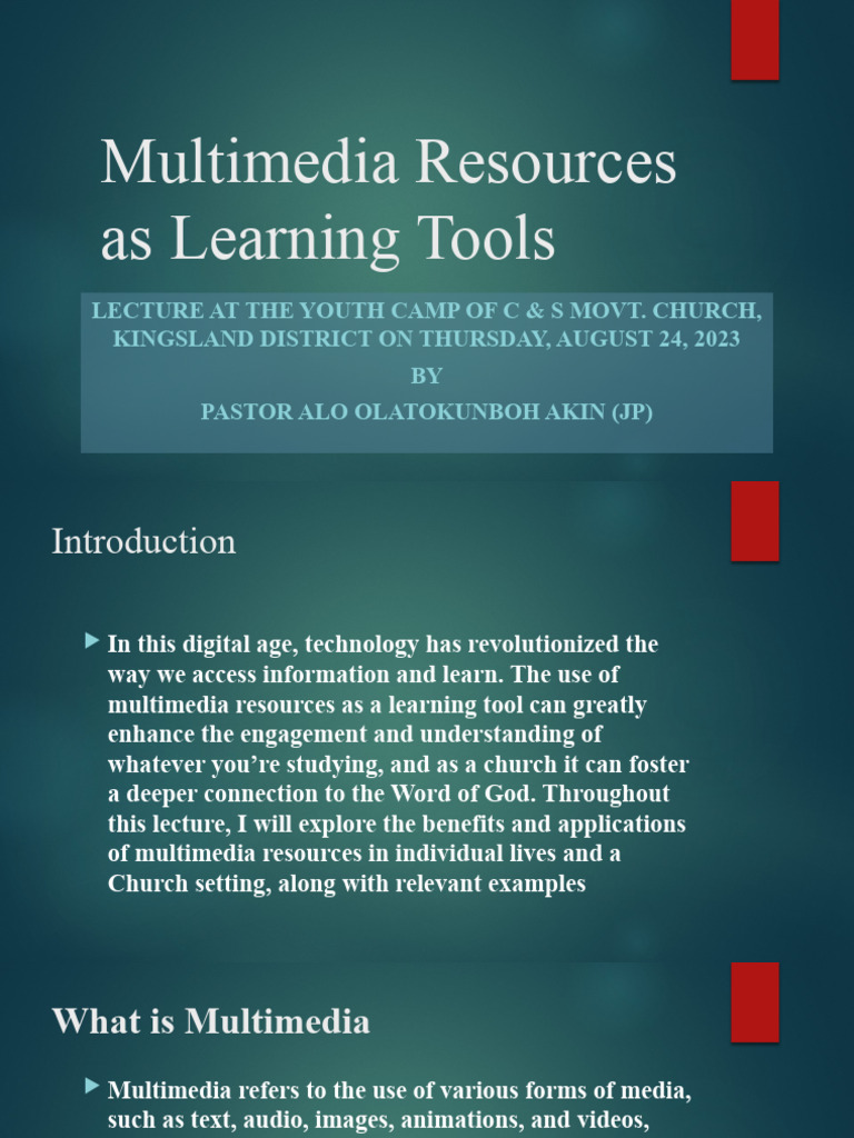 Multimedia Resources As Learning Tools | PDF | Multimedia | Augmented ...