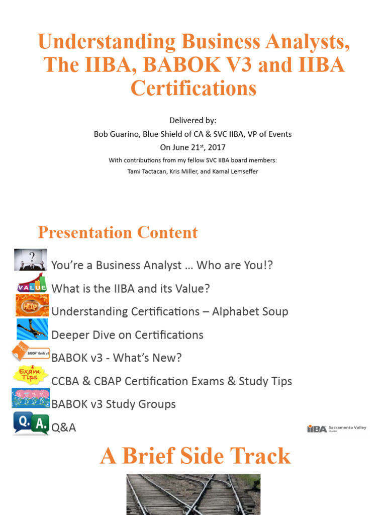 June 2017 Presentation IIBA and Certification v3 | PDF | Business ...