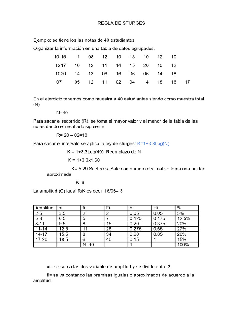 Regla de Sturges | PDF