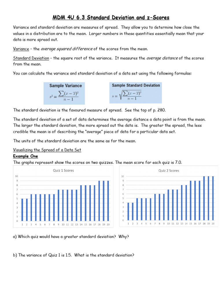 6 3 Standard Deviation Pdf Standard Deviation Standard Score