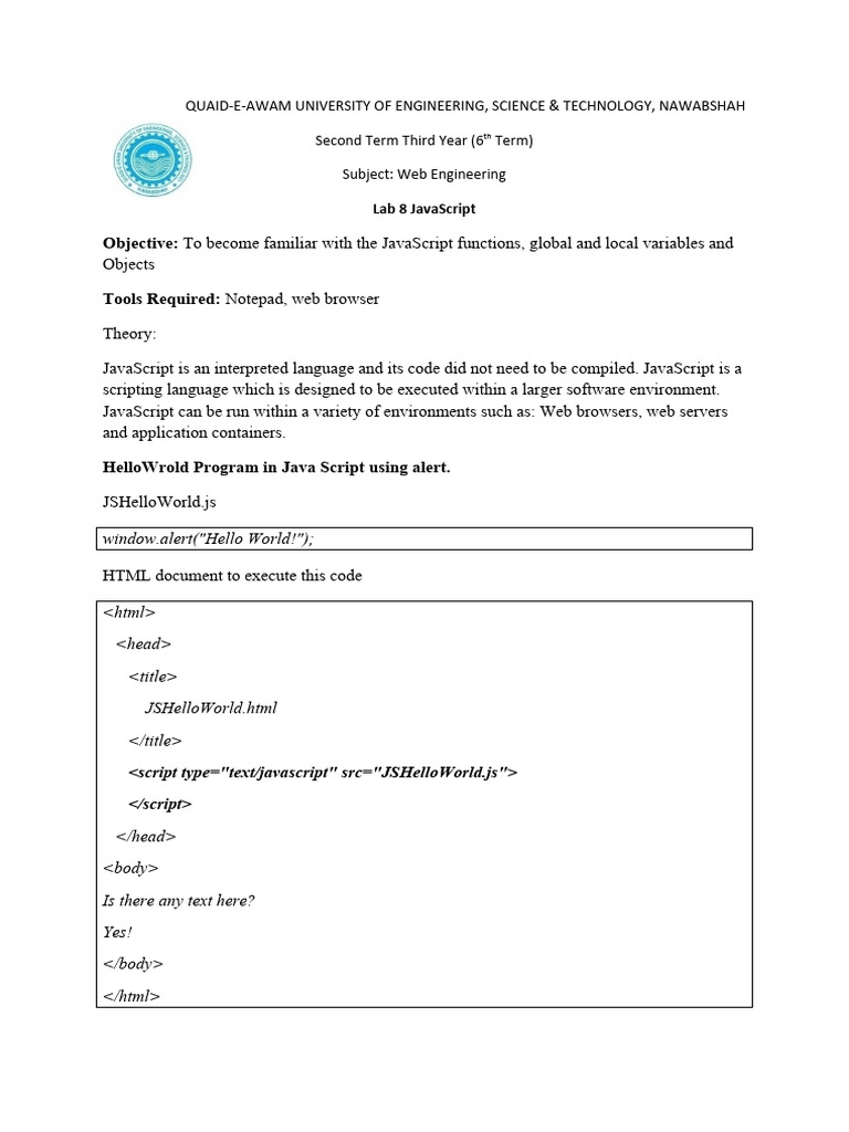 Lab 10 | PDF | Java Script | World Wide Web