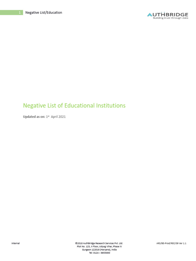 Negative List - Education-Latest | PDF | Delhi | Higher Education