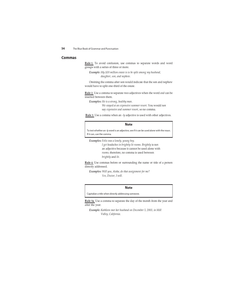 Comma Rules | PDF | Comma | Linguistic Morphology