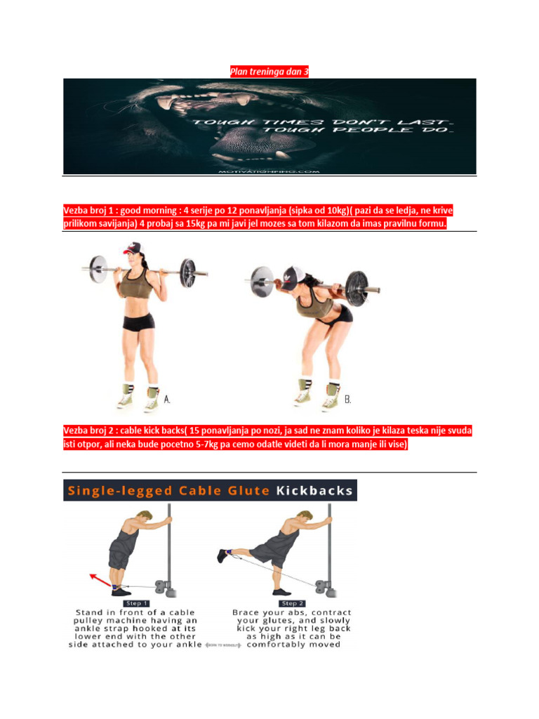 Plan Trening Dan 4. (Teretana) Booty | PDF