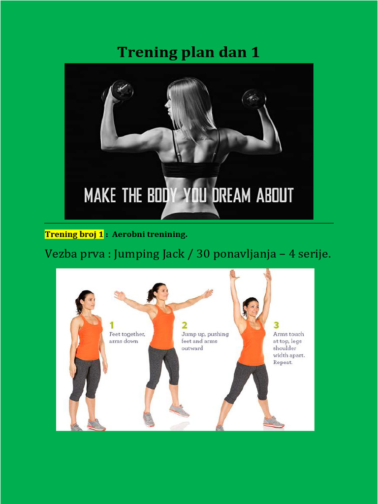 Plan Treninga Dan 1 (Teretana) Full Body. | PDF