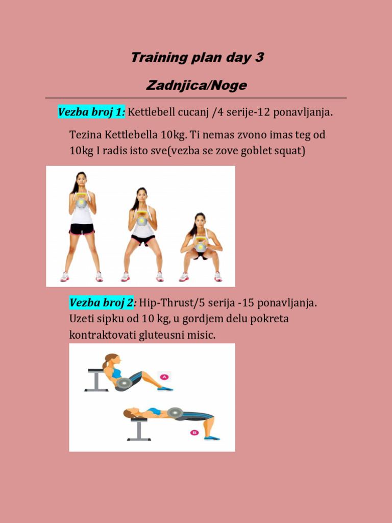 Plan Treninga Dan 3. (Teretana) Leggs | PDF