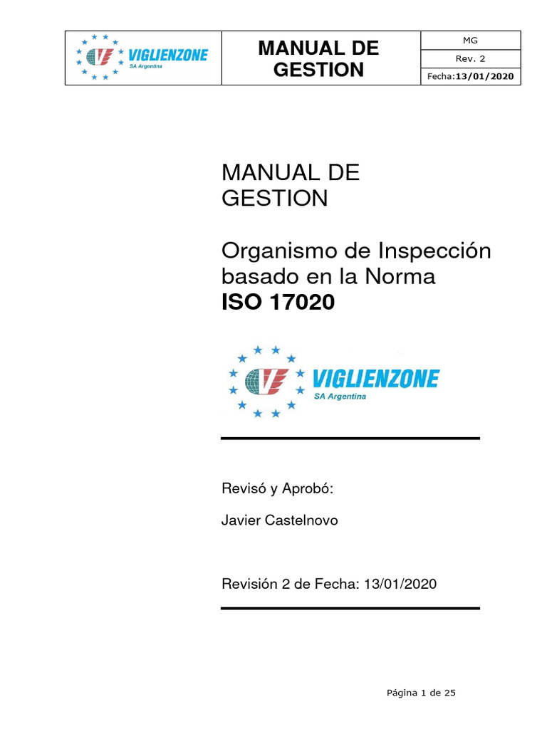 MG Manual de Gestión Rev2 | PDF | Calidad (comercial) | Calibración