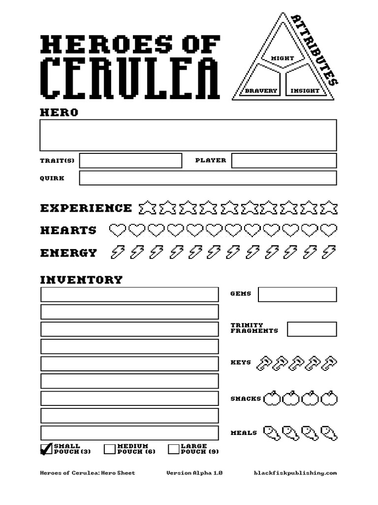 Heroes of Cerulea: Hero Sheet PDF | PDF