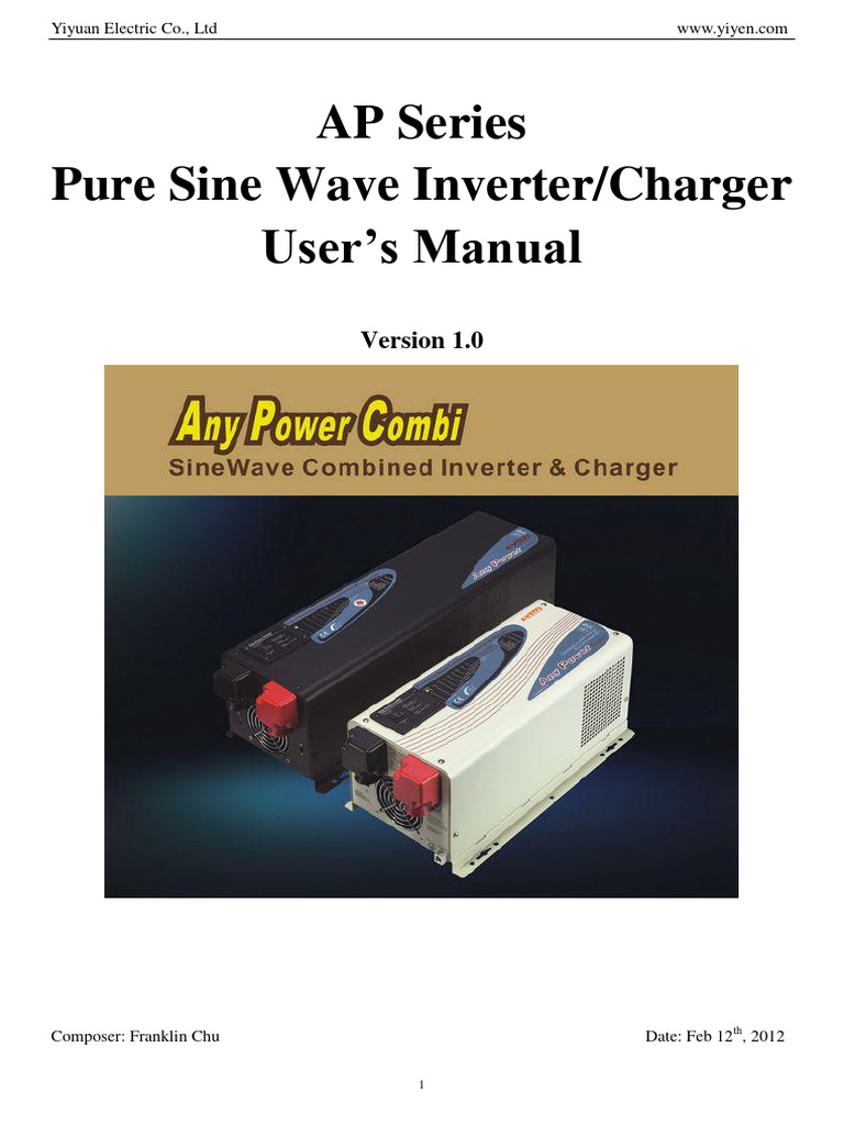 AP Inverter Owner's Manual Version 1.0 | PDF | Battery Charger | Power ...