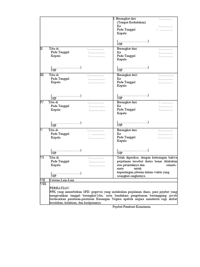 Lembar SPPD Baru | PDF