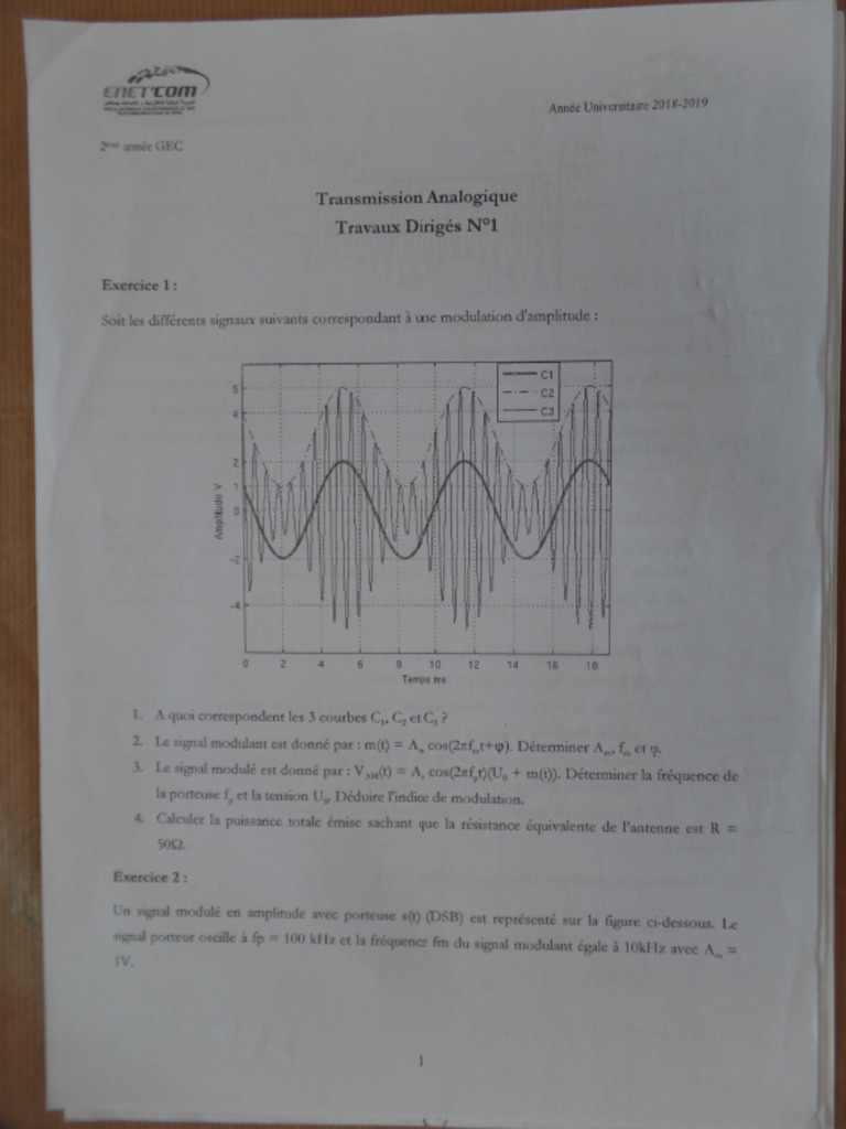 Transmission Analogique TD & EX - Ds | PDF