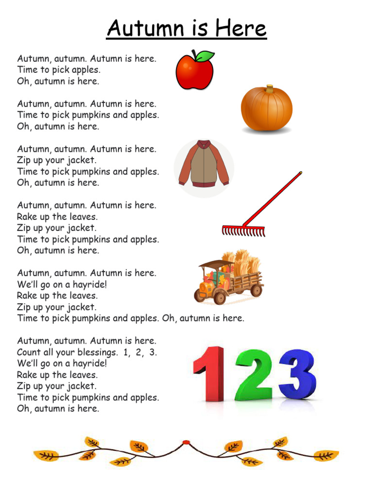 Autumn Is Here: A Seasonal Song | PDF