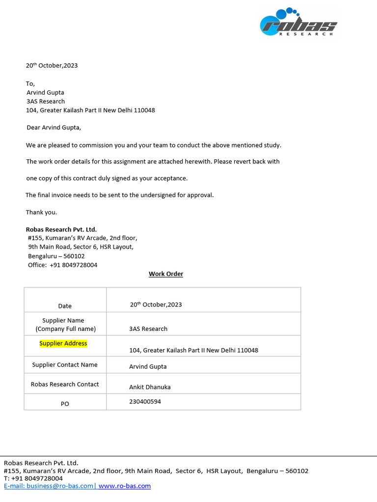 3ASResearch WO | PDF | Accounting