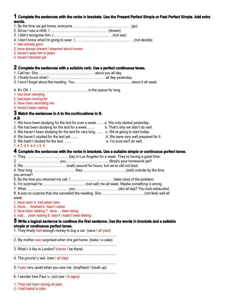 Resumenejercicios Gramática | PDF