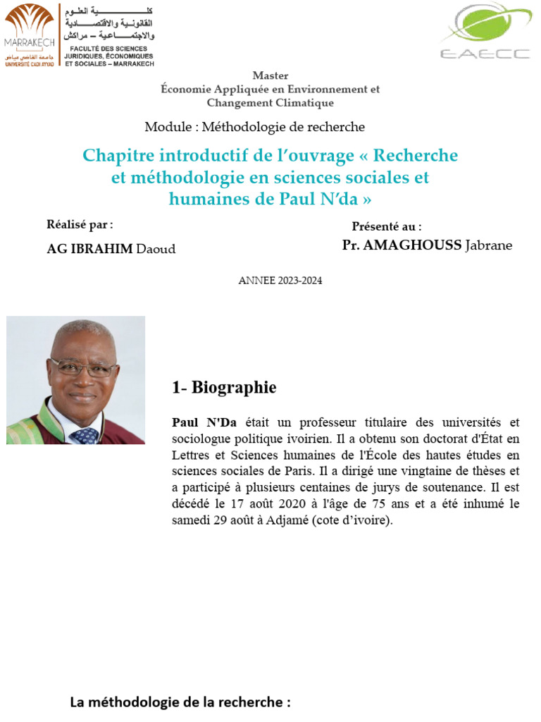 Exposé 2 Methodologie | PDF | Science | Doctorat