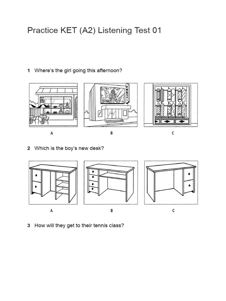 KET A2 Listening Test 01 Practice | PDF