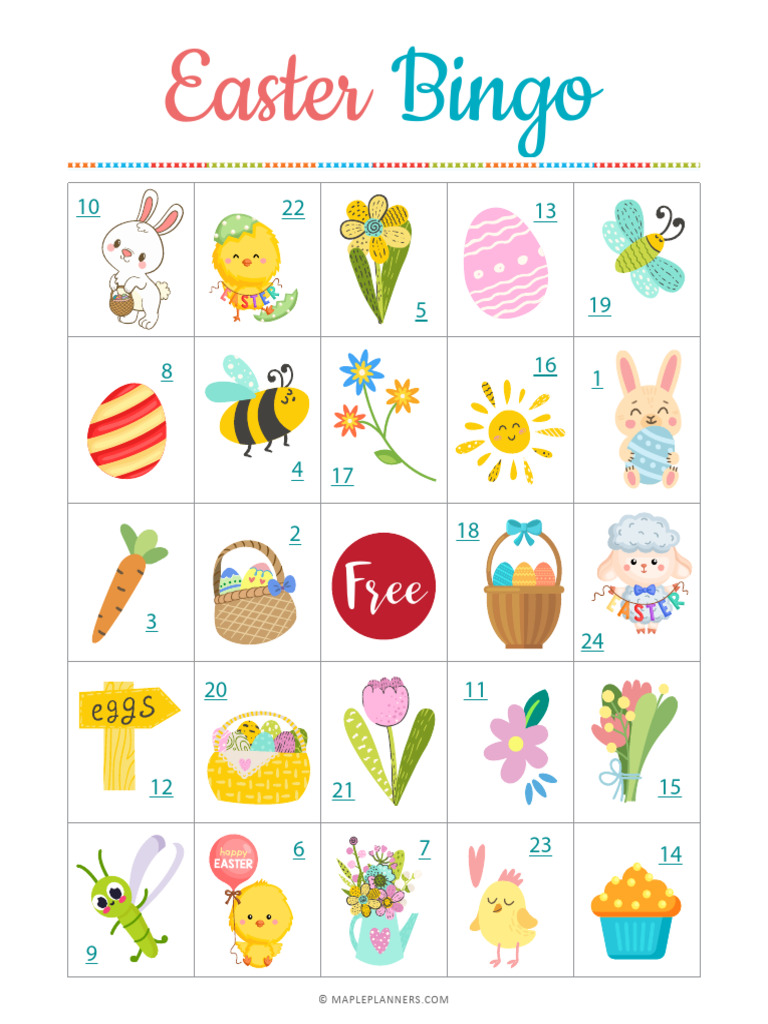 Easter Bingo Cards | PDF | Gambling Games | Games Of Chance