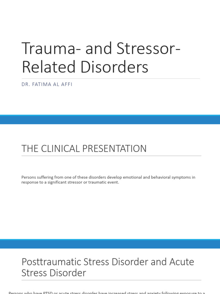 Trauma - and Stressor-Related Disorders | PDF | Psychological Trauma ... Trauma - and Stressor-Related Disorders | PDF | Psychological Trauma ...