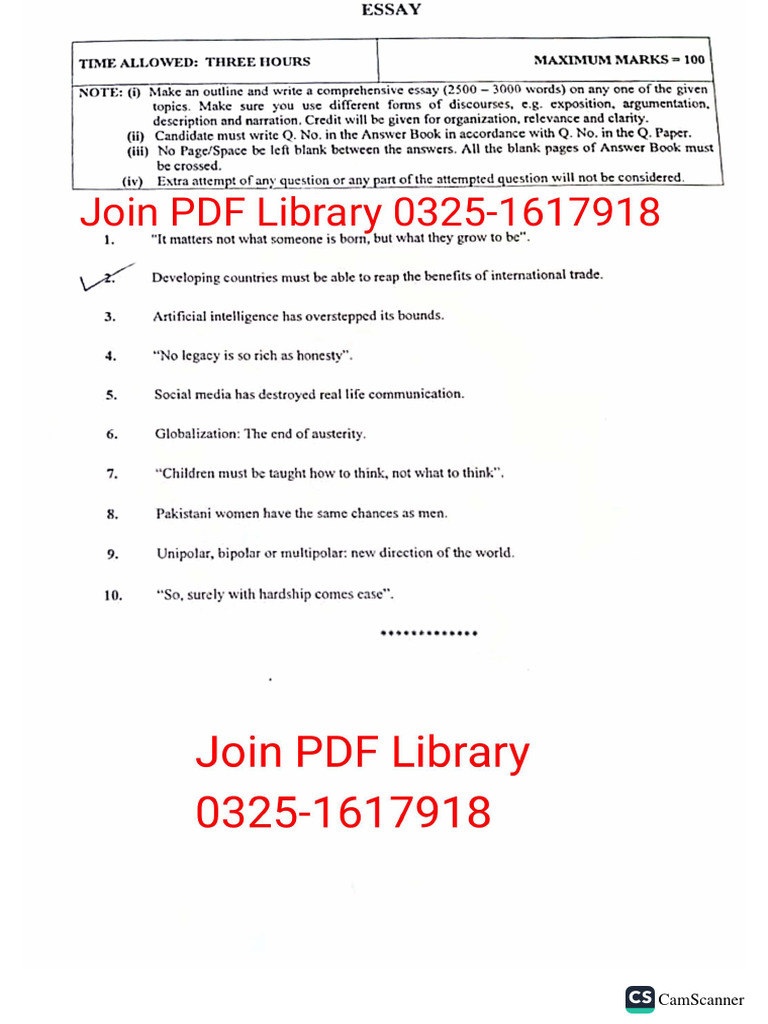 CSS Special 2023 Papers | PDF
