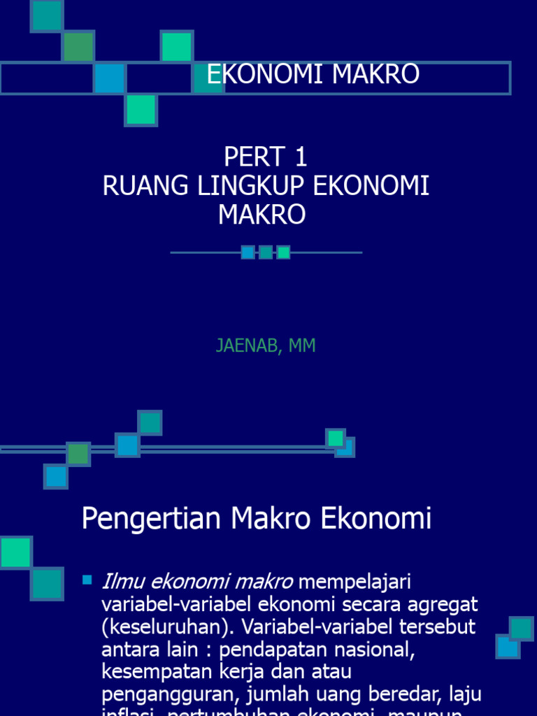 Pert 1 Ruang Lingkup Ekonomi Makro | PDF | Bisnis