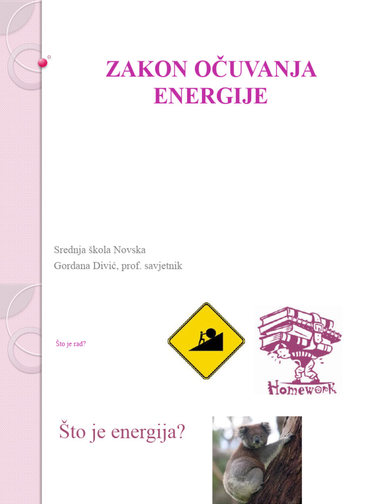 Zakon Očuvanja Energije | PDF