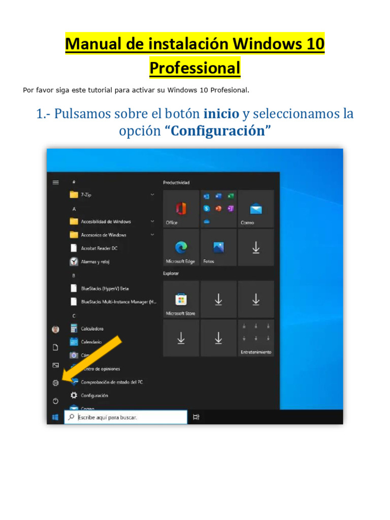 Manual Instalación Windows 10 | PDF | Windows 10 | Microsoft Windows