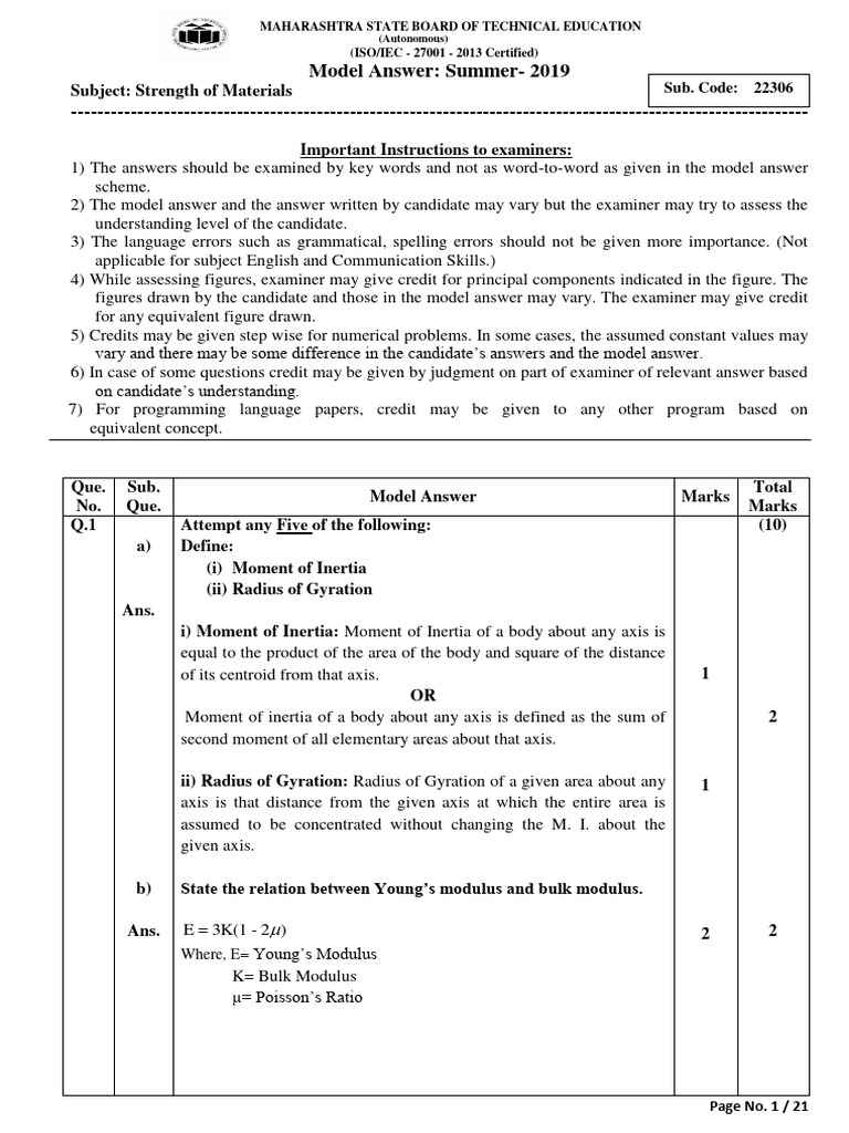 2019 Summer Model Answer Paper (Msbte Study Resources) | PDF | Bending ... 2019 Summer Model Answer Paper (Msbte Study Resources) | PDF | Bending ...