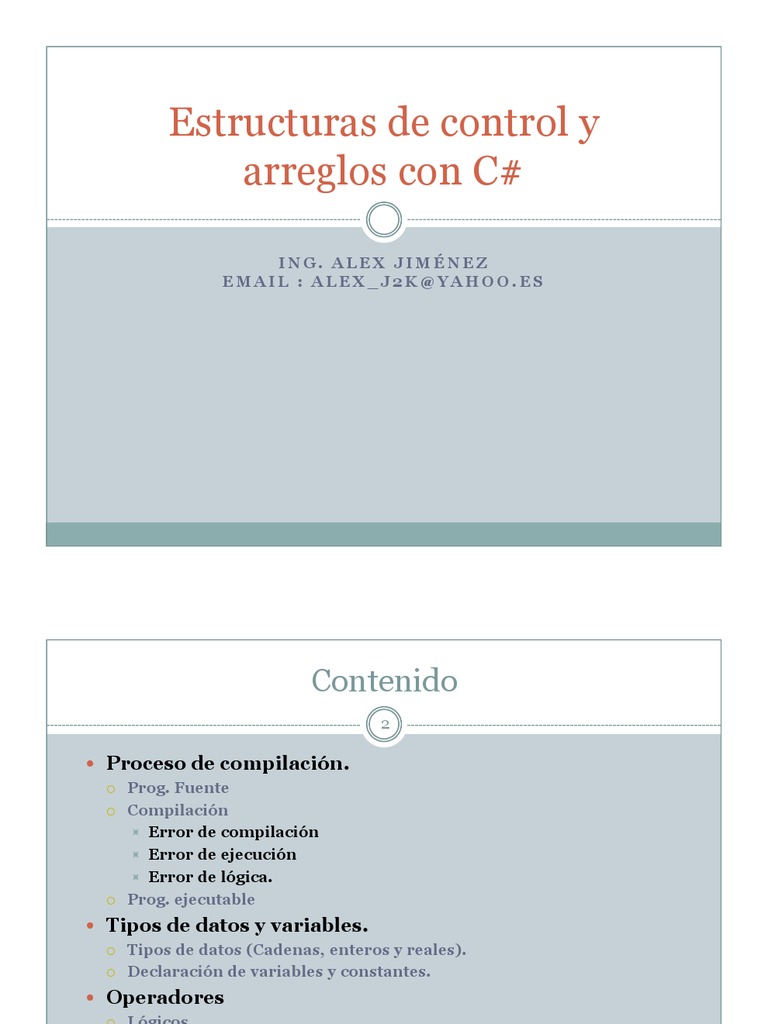 Estructuras de Control Con C-Sharp | PDF | C Sharp (lenguaje de ...