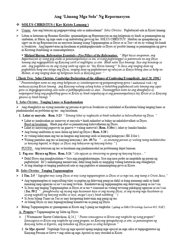 5 Solas D - Solus Christus | PDF