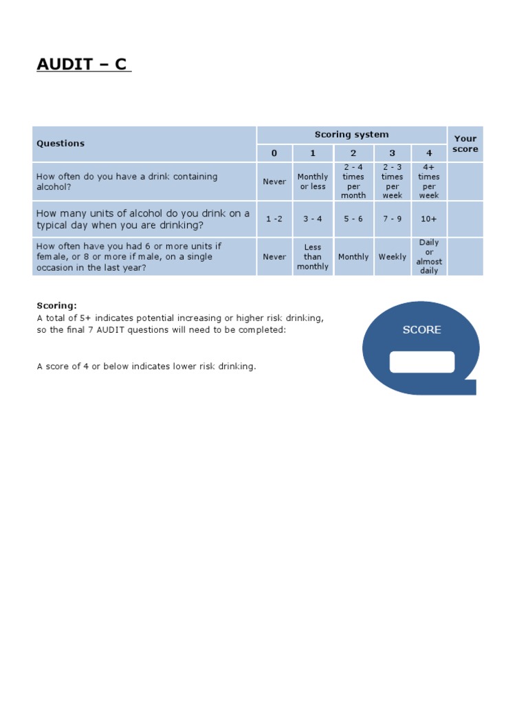 Audit - C: Questions Scoring System Your Score 0 1 2 3 4 | PDF ...