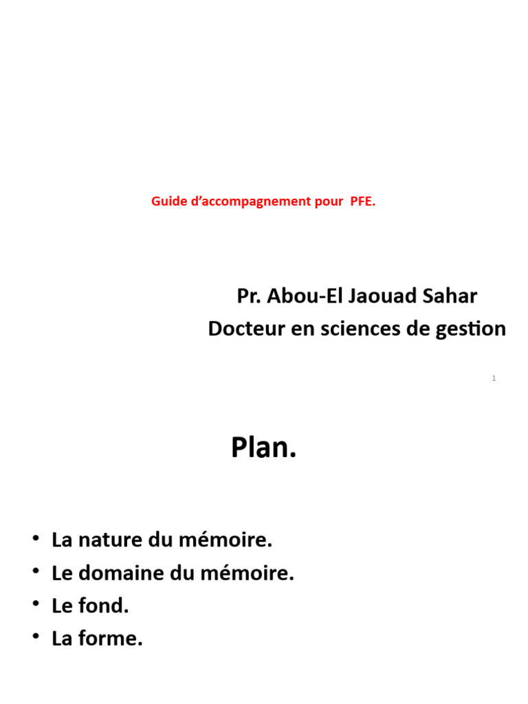 Guide Pour PFE | PDF | Science | Économie