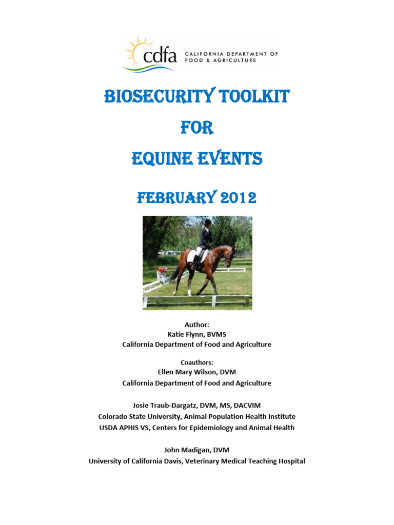 Annex 11 - FEI Biosecurity Toolkit For Equine Events | PDF | Infection ...
