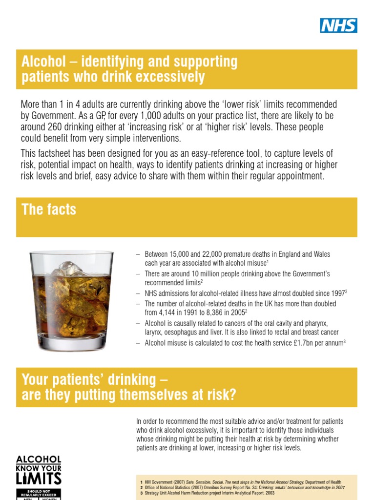 10 Alcohol Fact Sheet | PDF | Alcoholism | Risk