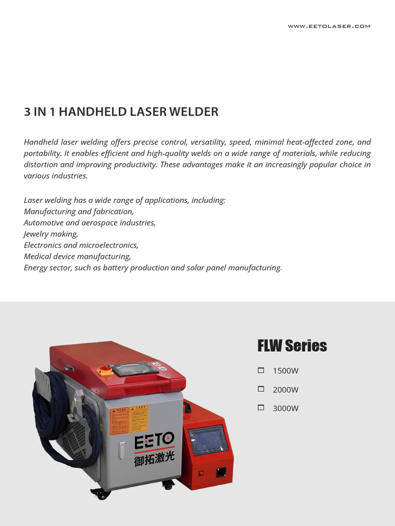 Eeto Handheld Laser Welder | PDF | Welding | Construction