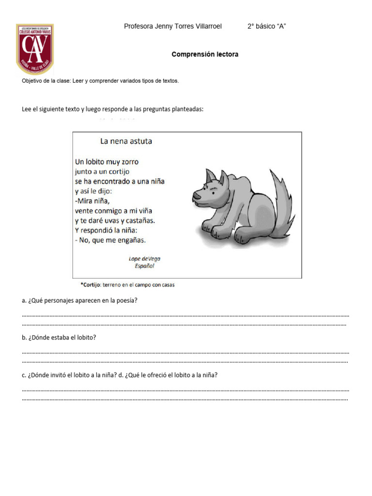 Comprensión Lectora 2° Básico | PDF