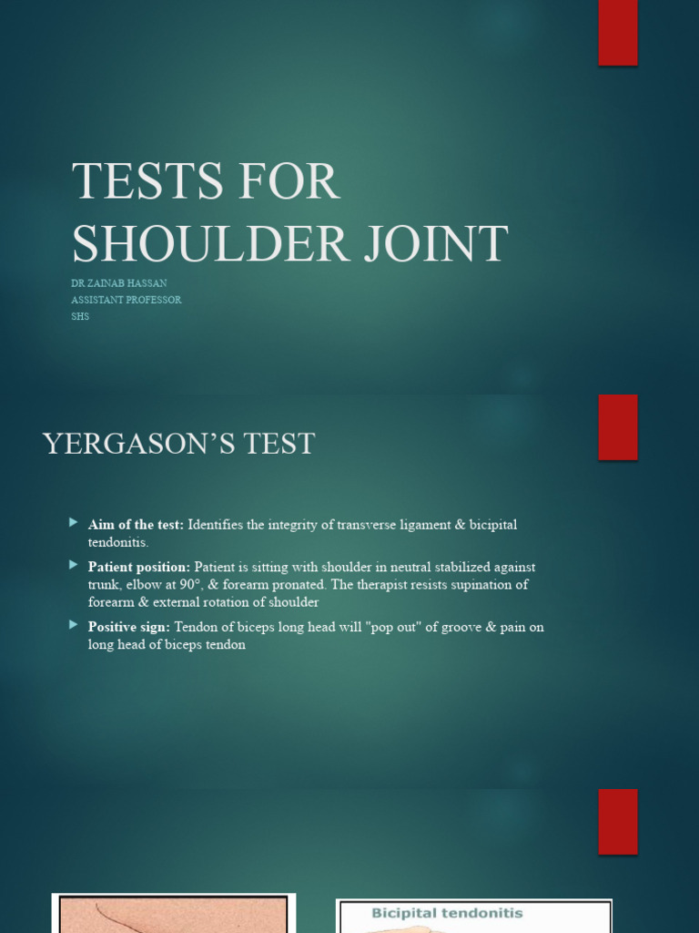 Shoulder Tests | PDF | Anatomical Terms Of Motion | Shoulder