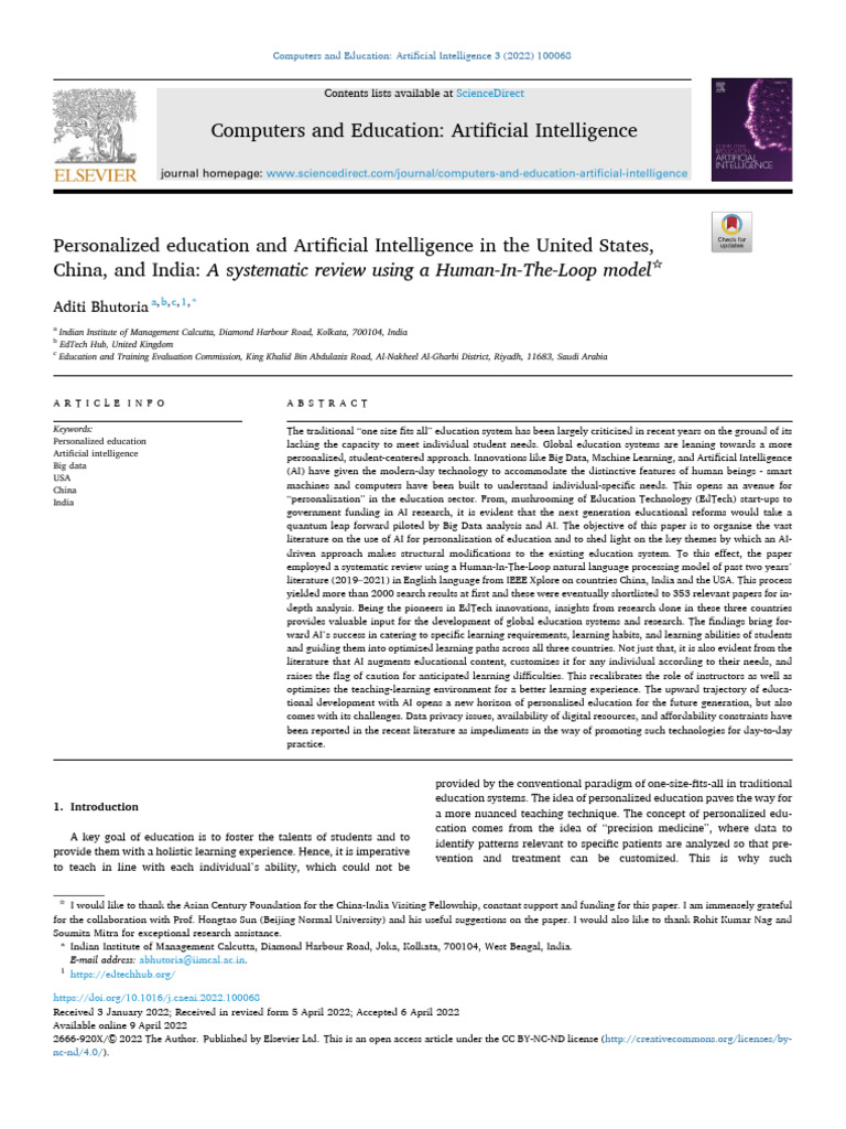 06 - Ed Tech 2 - EUA China India | PDF | Artificial Intelligence | Intelligence (AI) & Semantics