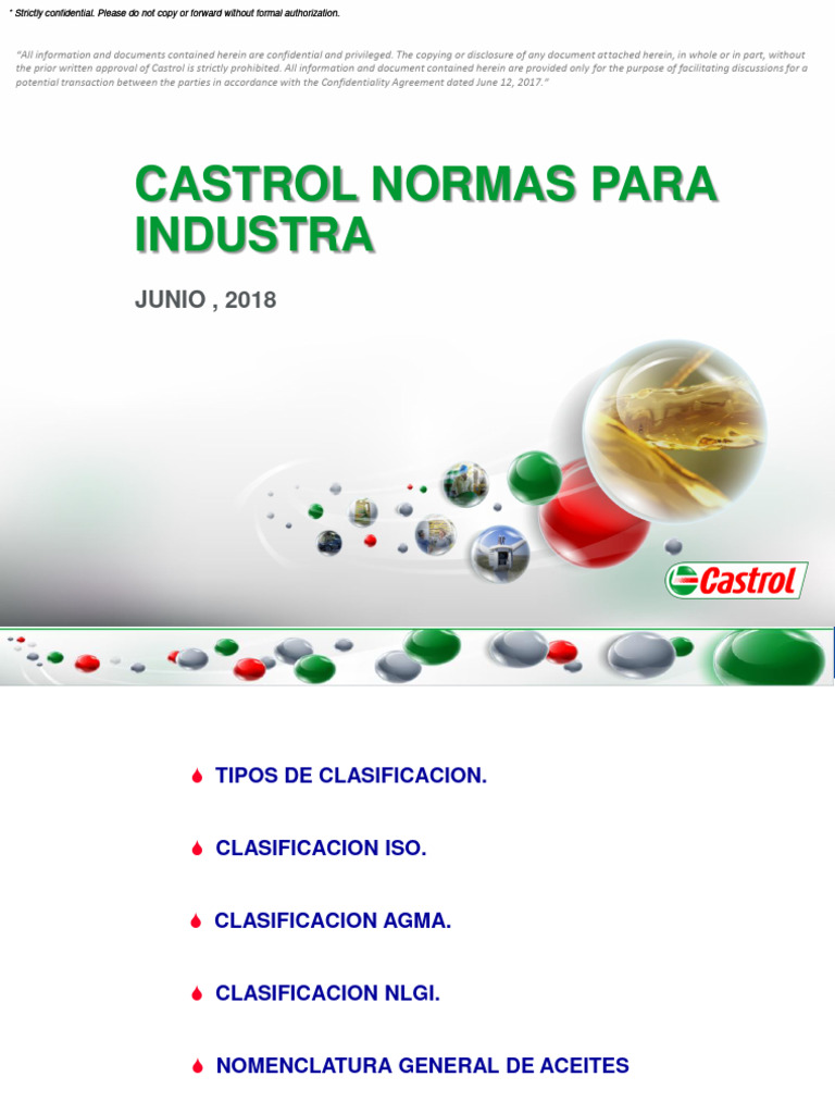 CLASIFICACIÓN DE LUBRICANTES - CASTROL Industria | PDF | Petróleo ...