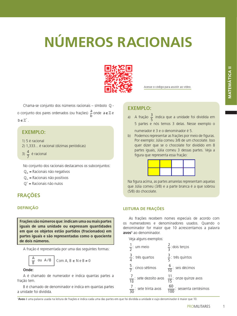 Números Racionais | PDF | Número racional | Álgebra
