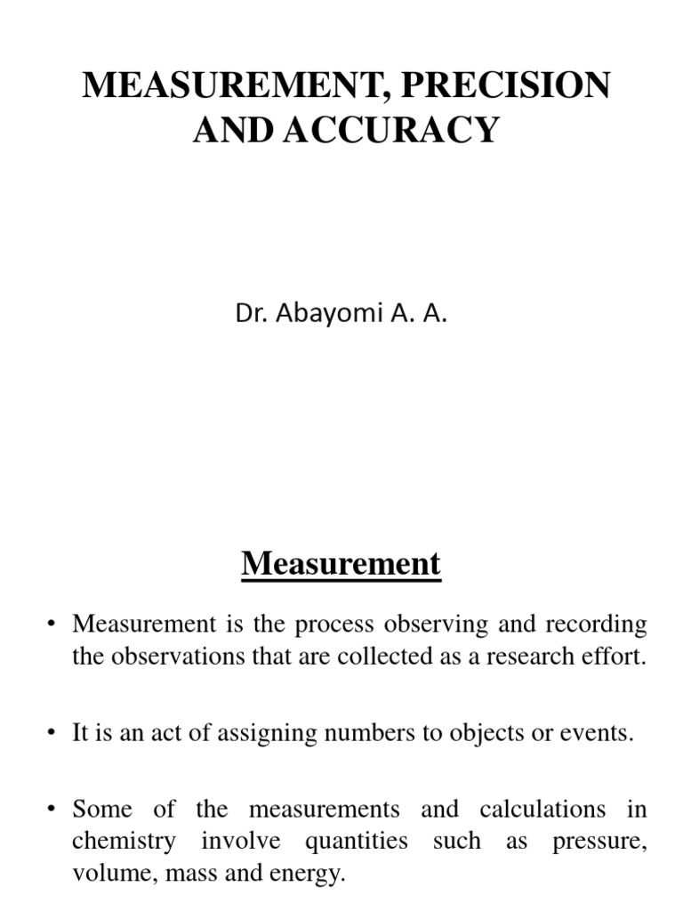 Precision and Accuracy | PDF | Significant Figures | International ...