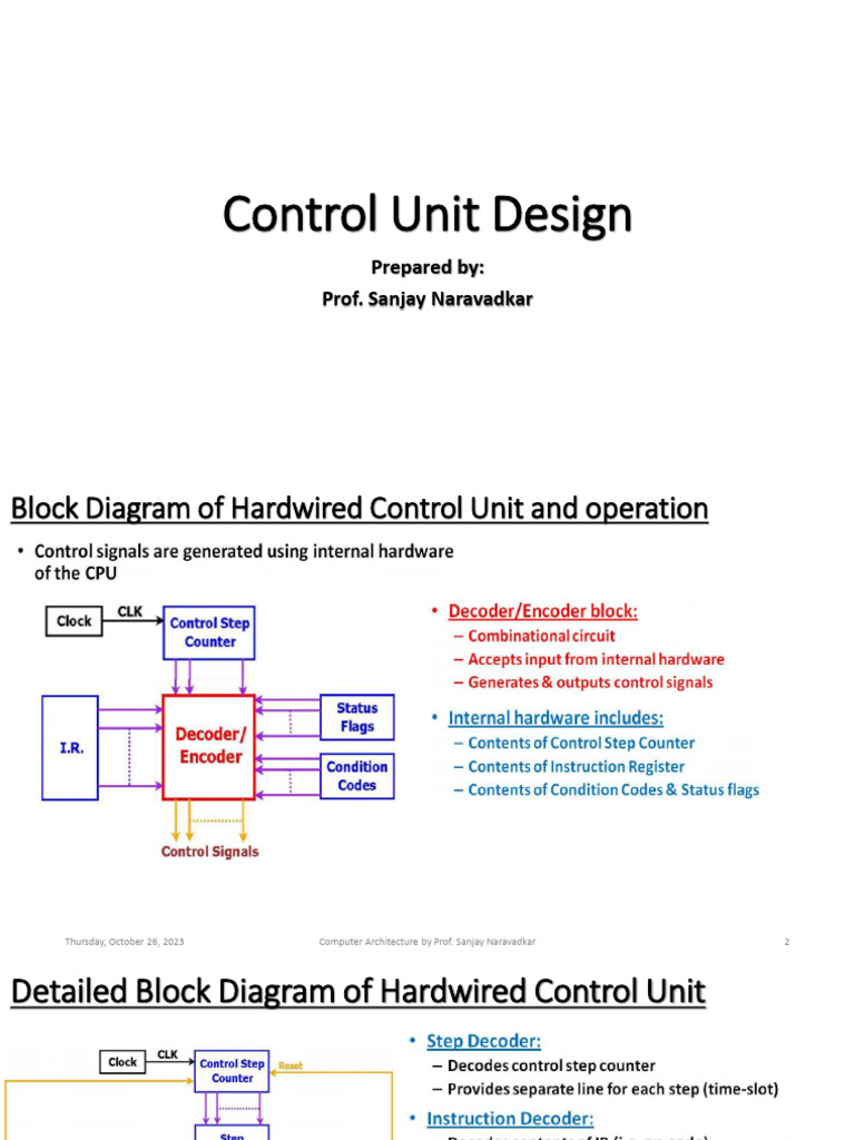 COA Control Unit Design | Download Free PDF | Electrical Engineering | Digital Electronics