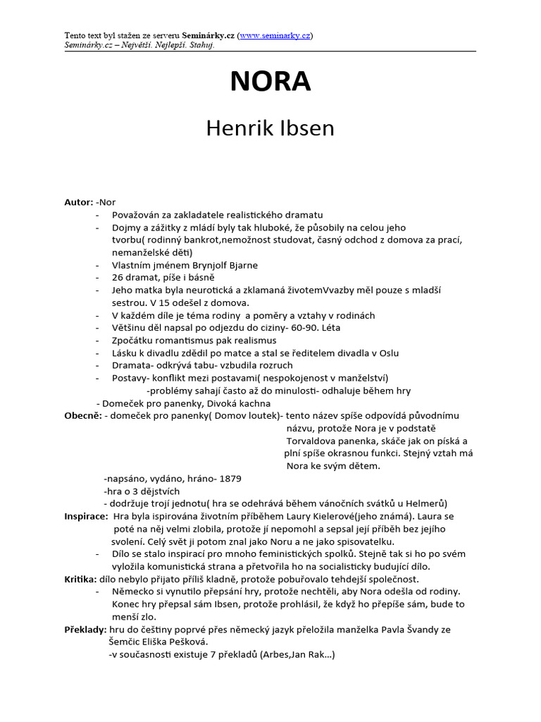 Nora | PDF