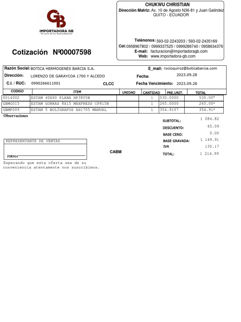 BOTICA HERMOGENES BARCIA - FRX | PDF