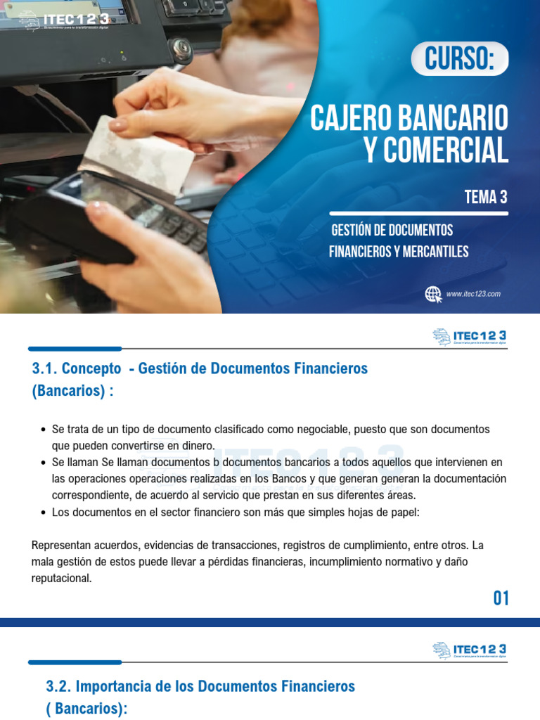 CAJERO BANCARIO Y COMERCIAL - Tema 2 | PDF | Cheque | Pagaré