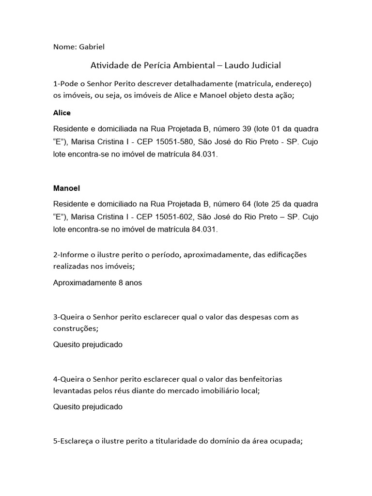 Quesitos Periciais Pdf