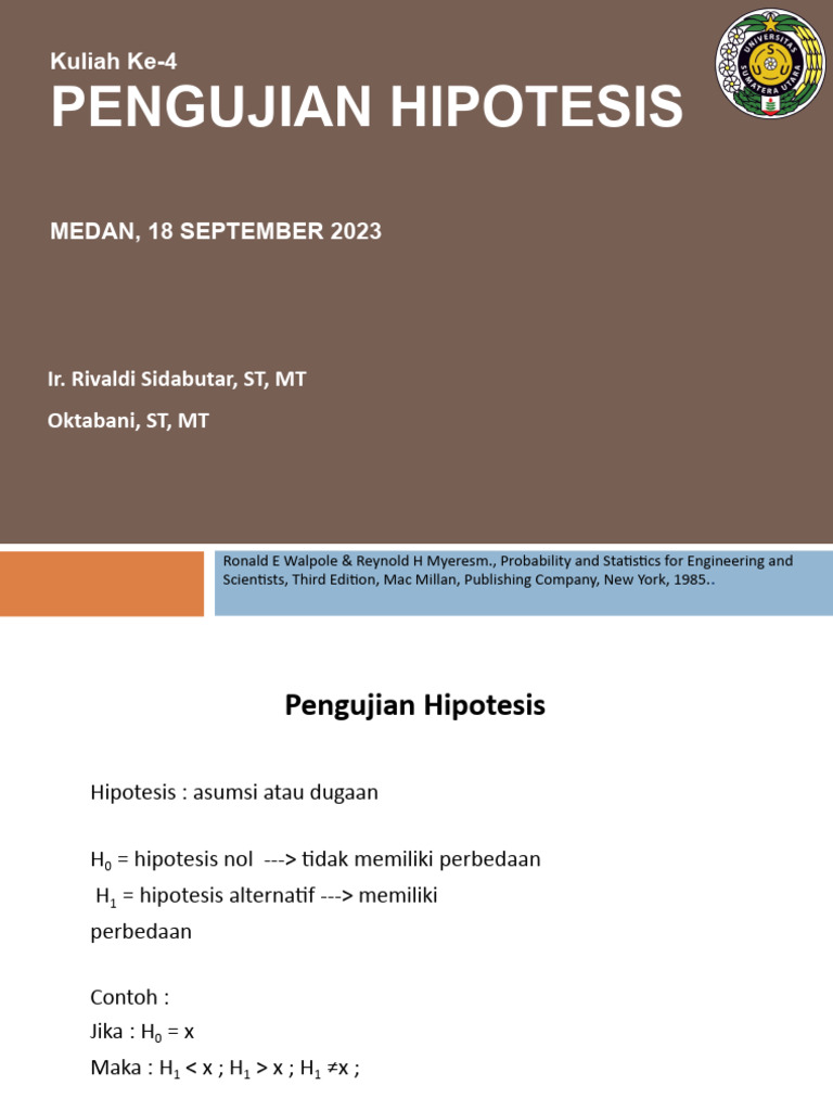 Pertemuan 4 - Pengujian Hipotesis | PDF
