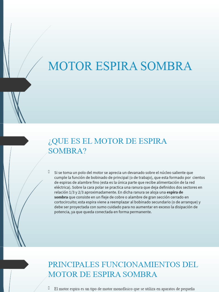 Motor Espira Sombra: Funcionamiento y Usos | PDF | Informática