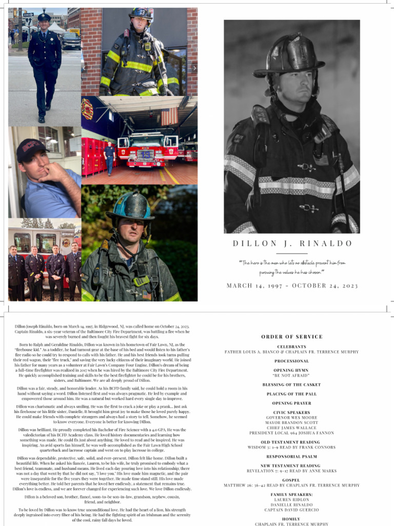Funeral Program For Capt. Dillon J. Rinaldo | PDF